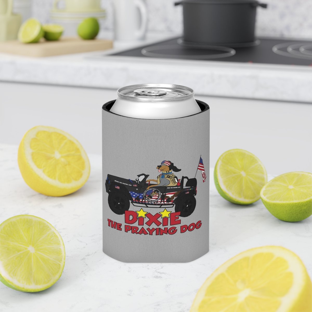 Dixie Can Cooler – gray | Dixie The Praying Dog